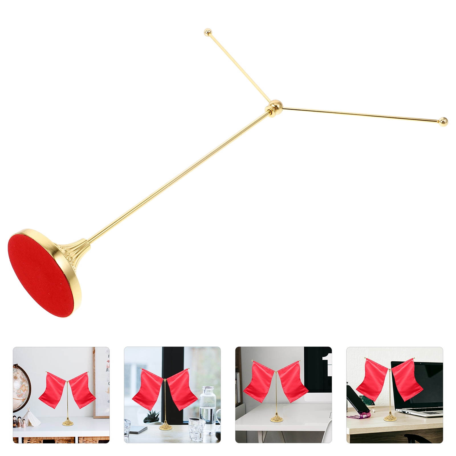 Masteelf Tabletop Flagpole V-Shaped Flag Fixing Pole Base Flagpole ...