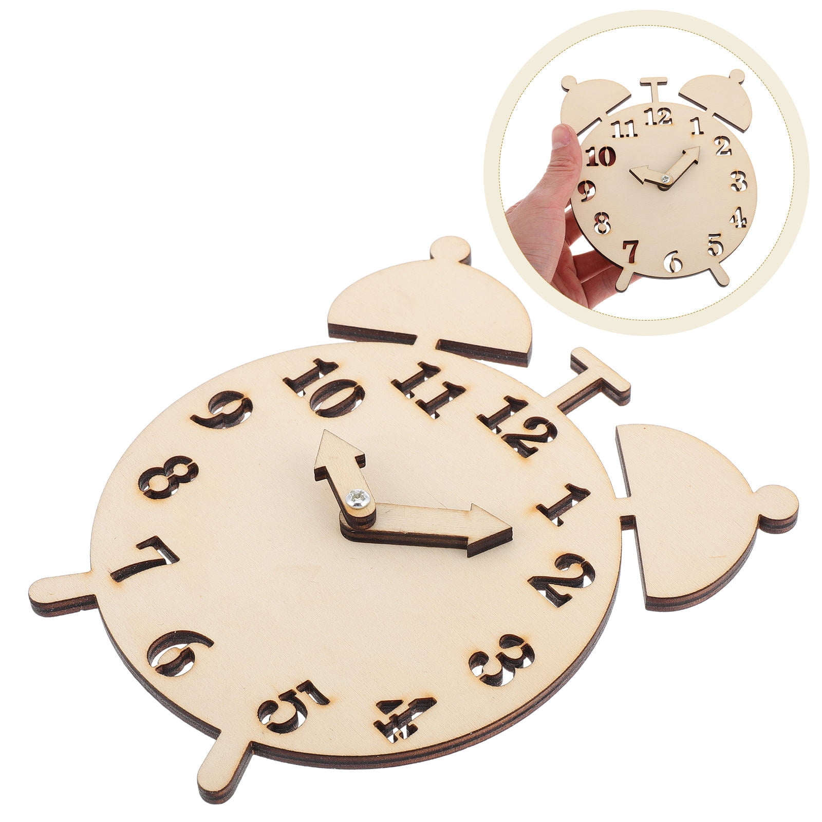 Masteelf Small Wooden Teaching Clock for Kids, Educational Composite ...