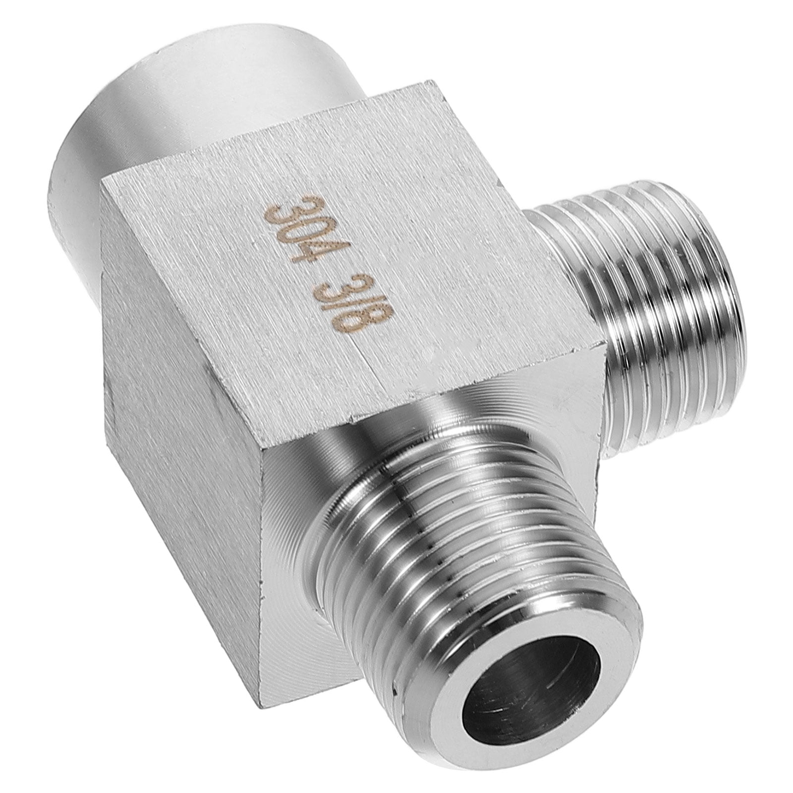 Masteelf Threaded Stainless Steel Tee Pipe Fittings 3 Way Connectors ...