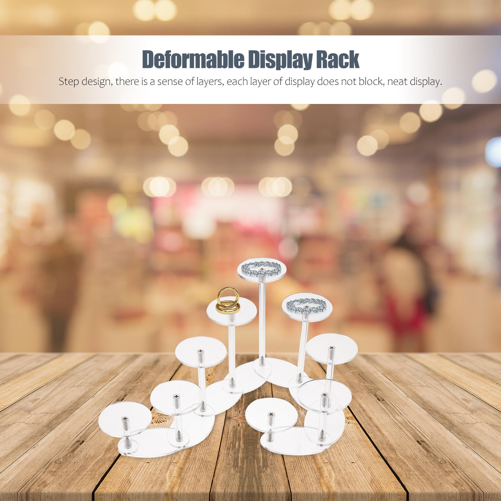 Masteelf Transparent Acrylic Deformable Display Rack for Jewelry with 9 ...