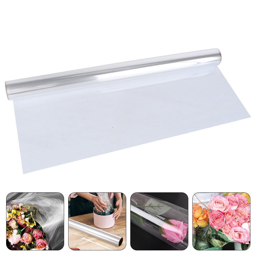 Masteelf Transparent Cellophane Wrap Roll for Flowers and Gifts ...