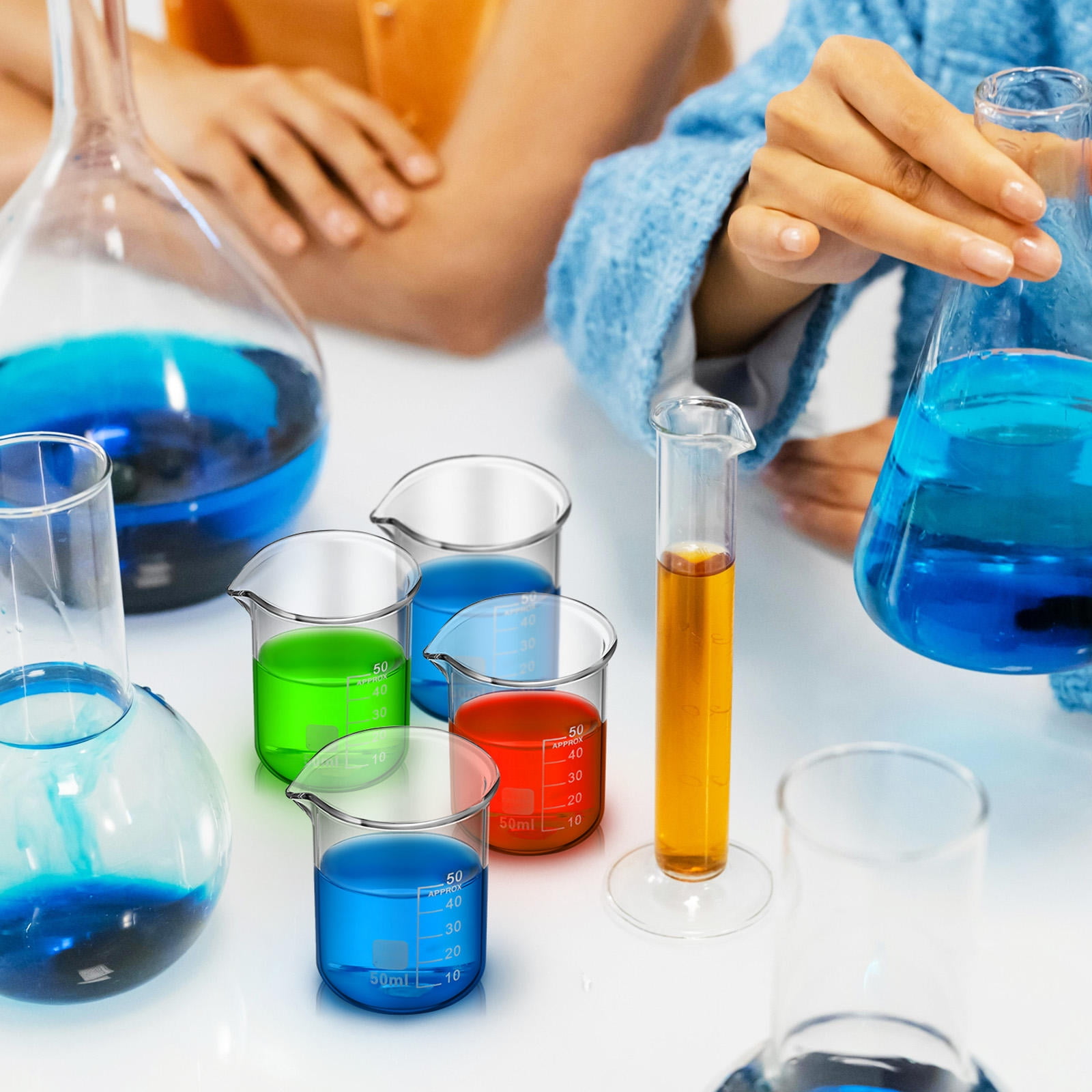 Masteelf Transparent Glass Beakers for Lab Use with Precise Measurement ...