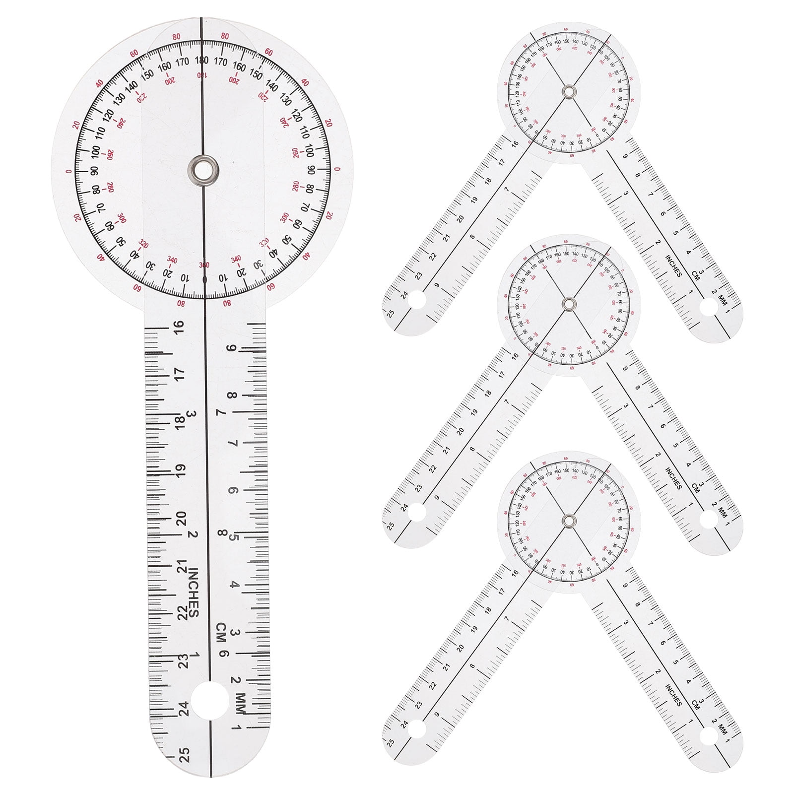 Masteelf Transparent Orthopedic Angle Ruler Plastic Goniometer 180 ...