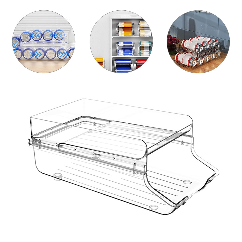 Masteelf Transparent Plastic Double Layered Can Organizer for Pantry ...