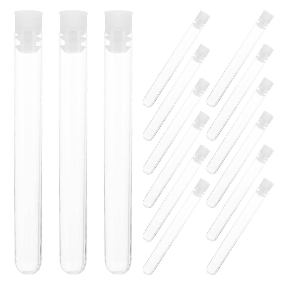 Masteelf Transparent Plastic Test Tubes with Lids for Sample Storage ...