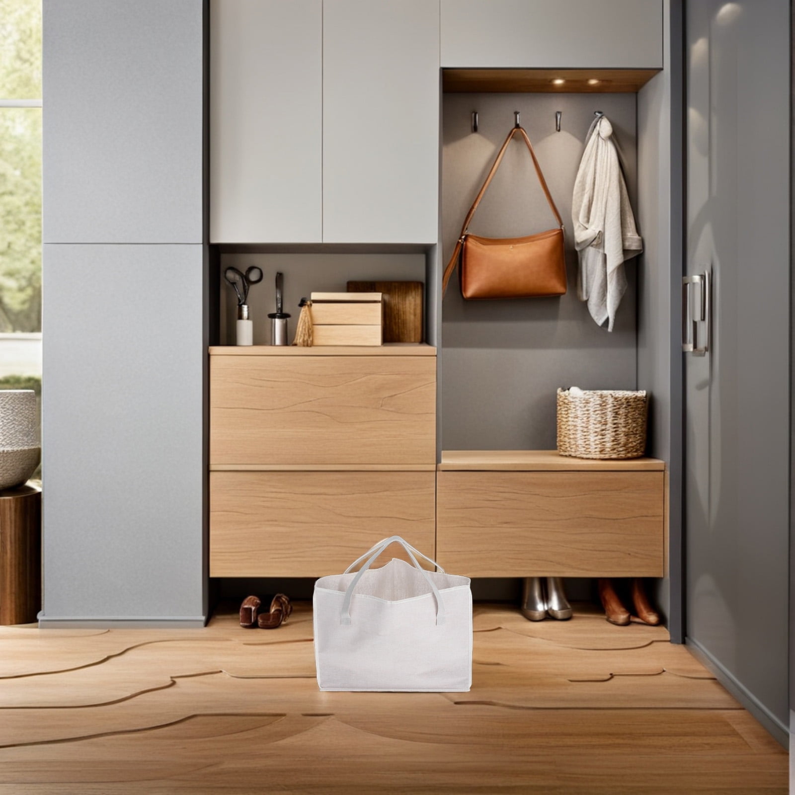 Masteelf Triangle Hanger Storage Bag with Handles and Bottom Board ...