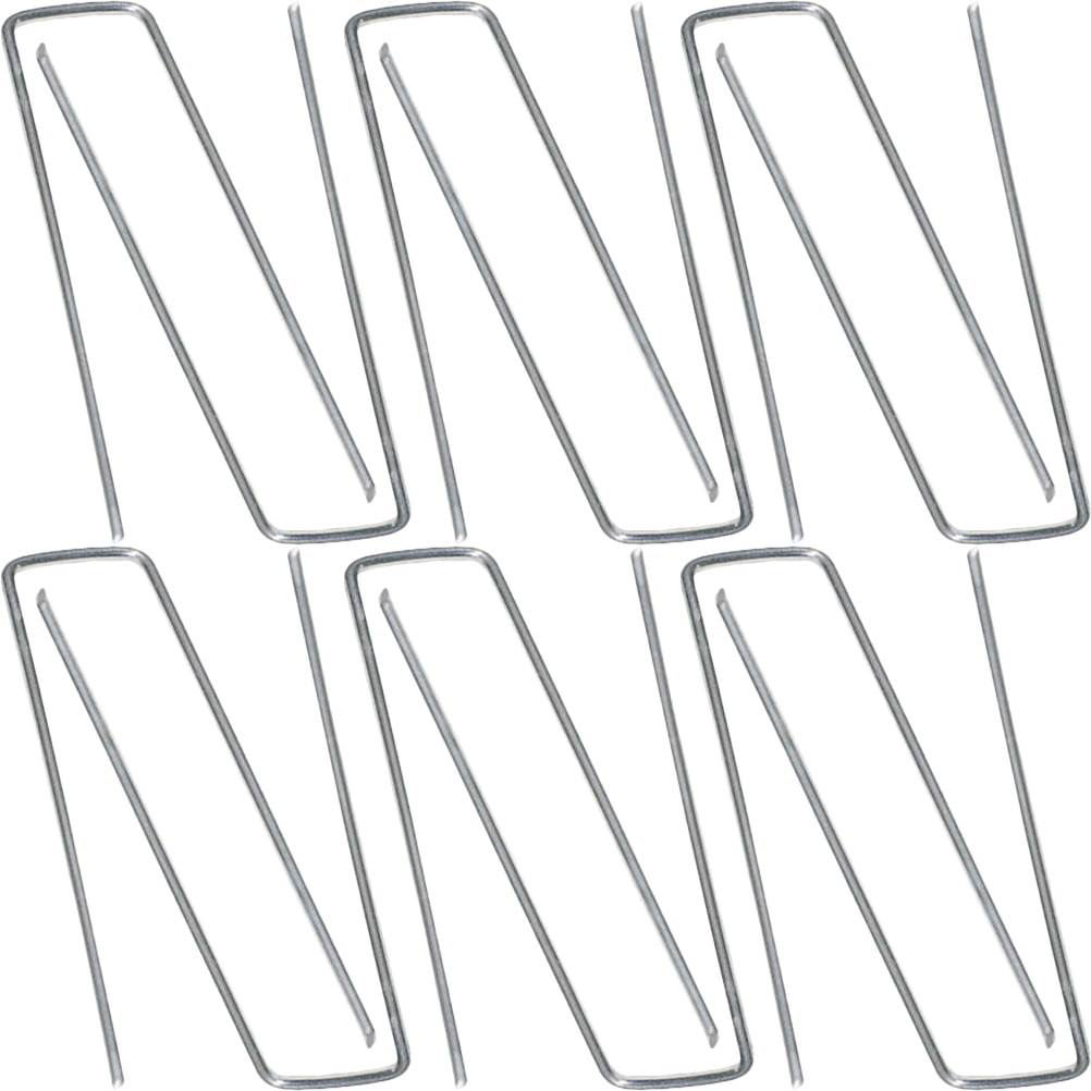 Masteelf U Shaped Garden Stakes for Decorations Heavy Duty Iron Yard Stakes Silver Color ...