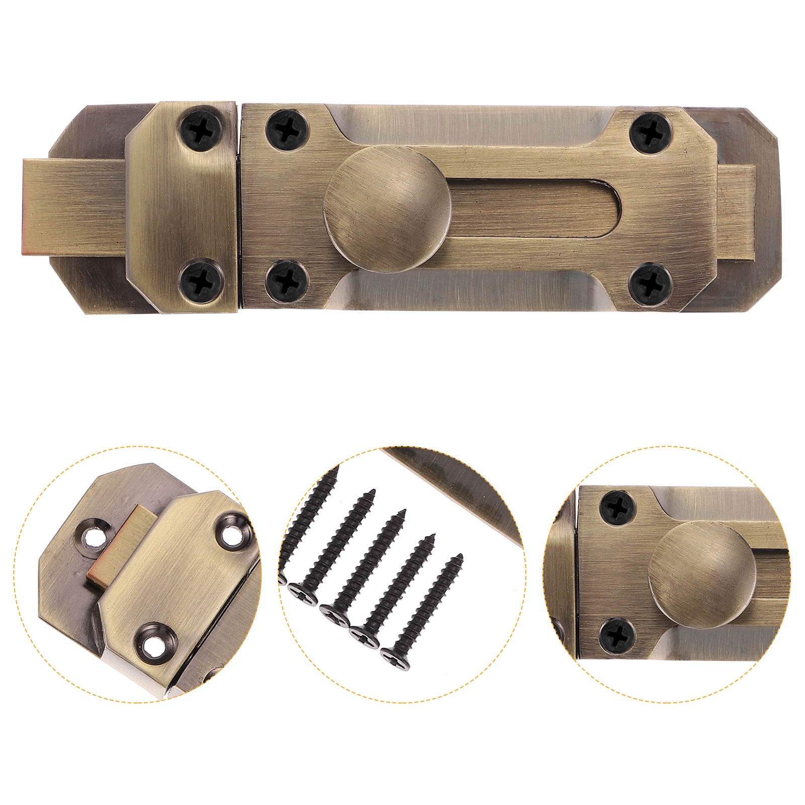 SWETRACE 1Pack Zinc Alloy Door Latch Security Slide Lock Rectangular ...