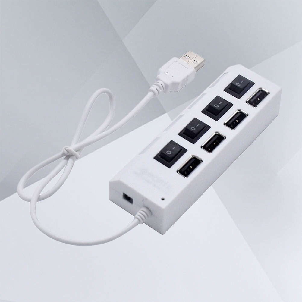 Masteelf USB HUB 4 Sockets Independent USB 2.0 Divider(White) - Walmart.com