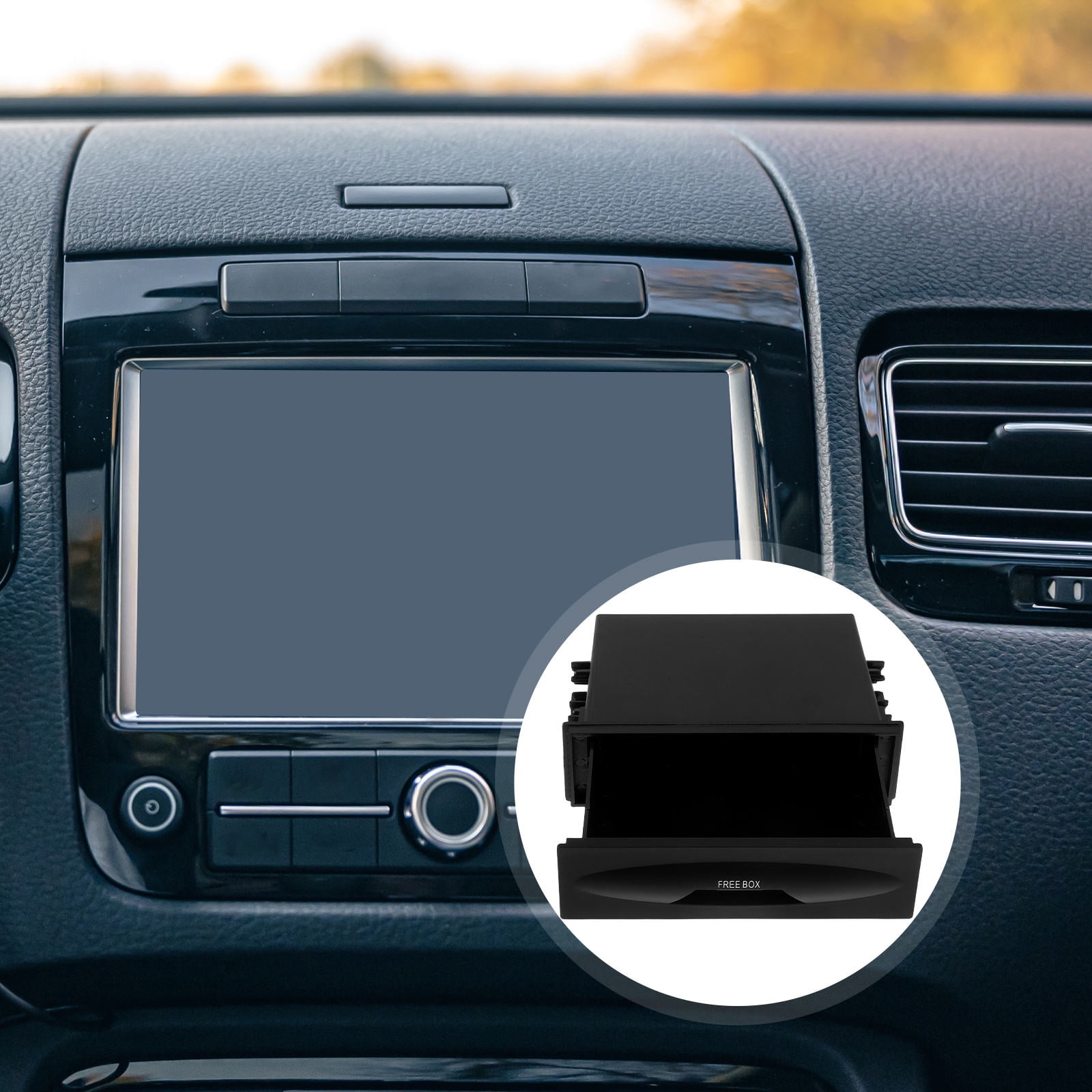 Masteelf Universal Car Radio Storage Box for Stereo Dash Trim DVD ...