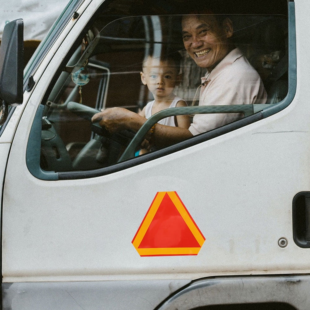 Masteelf Vehicle Safety Sign Triangle Sign Reflective Slow Moving Sign ...