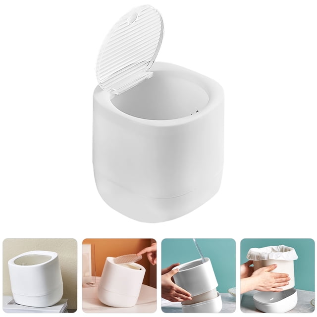 Masteelf Versatile Small Trash Bin with Lid Office Trash Can Kitchen ...