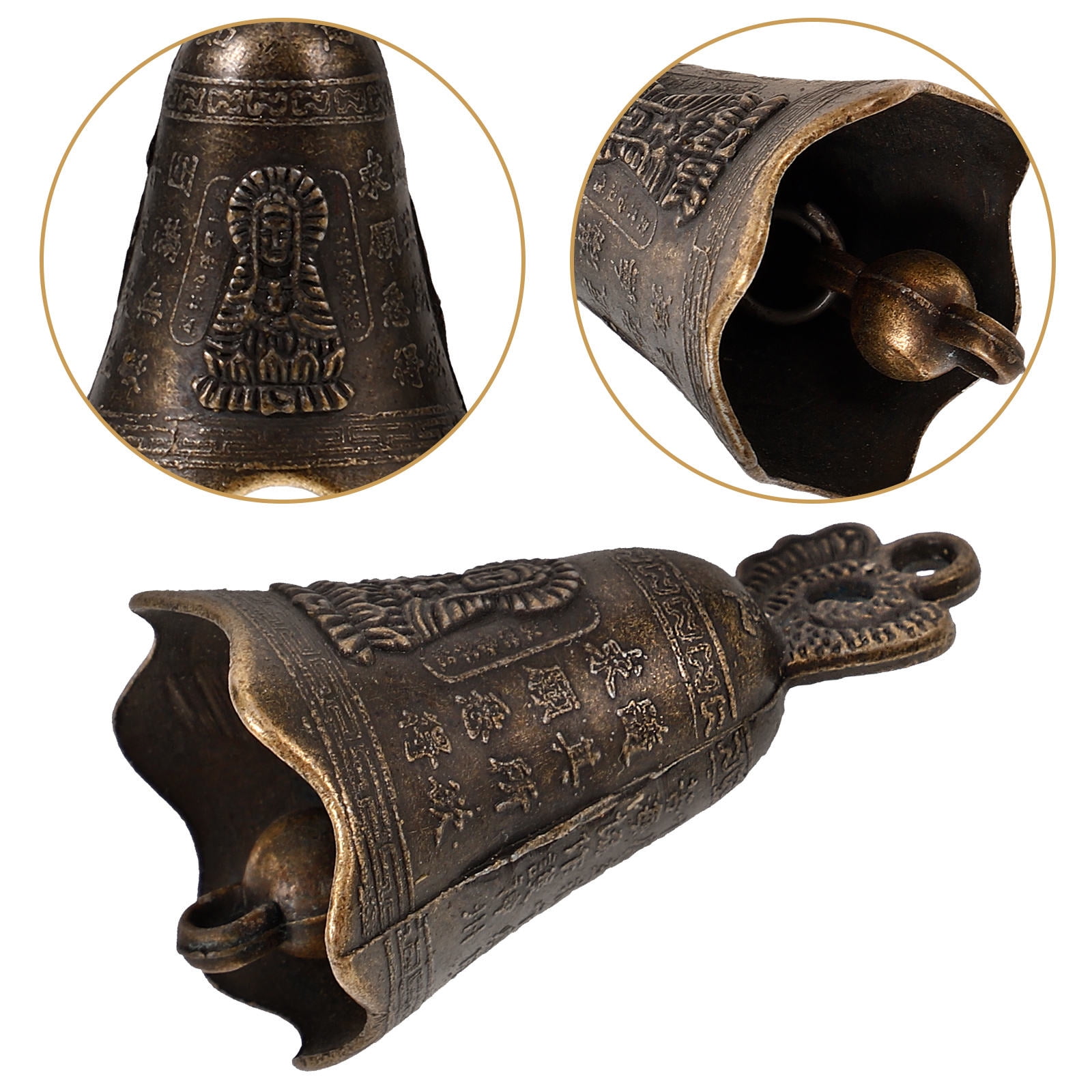 Masteelf Vintage Dragon Clock Bronze Bells Vintage Wind Chime Mini ...