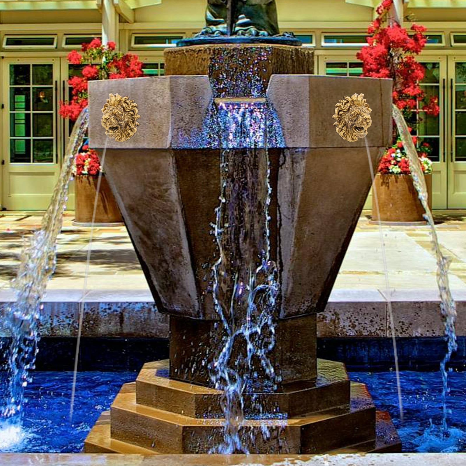 Masteelf Wall Mounted Lion Head Fountain Nozzle for Garden Decorative ...