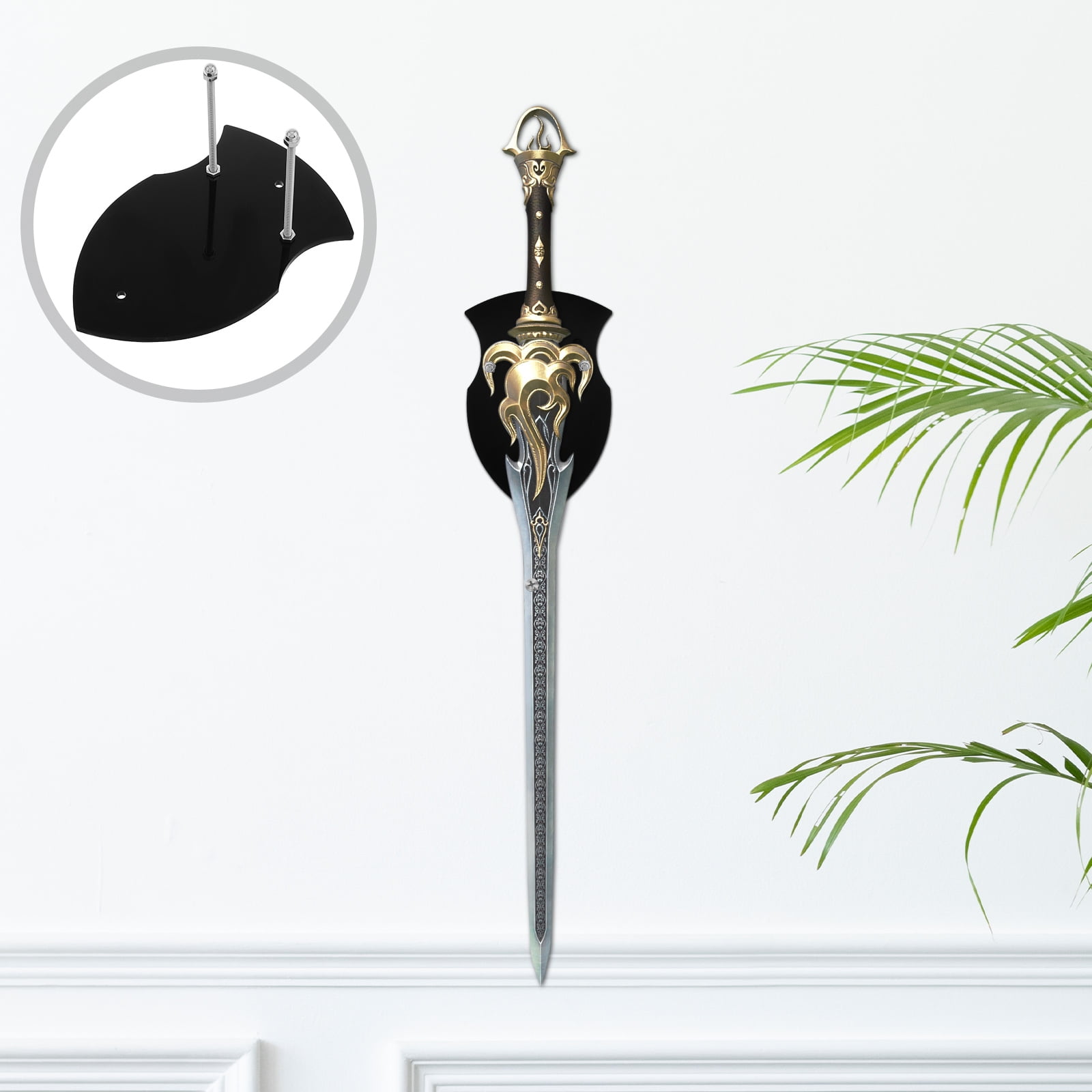 Masteelf Wall Mounted Sword Rack Vertical Sword Display Stand Wall ...
