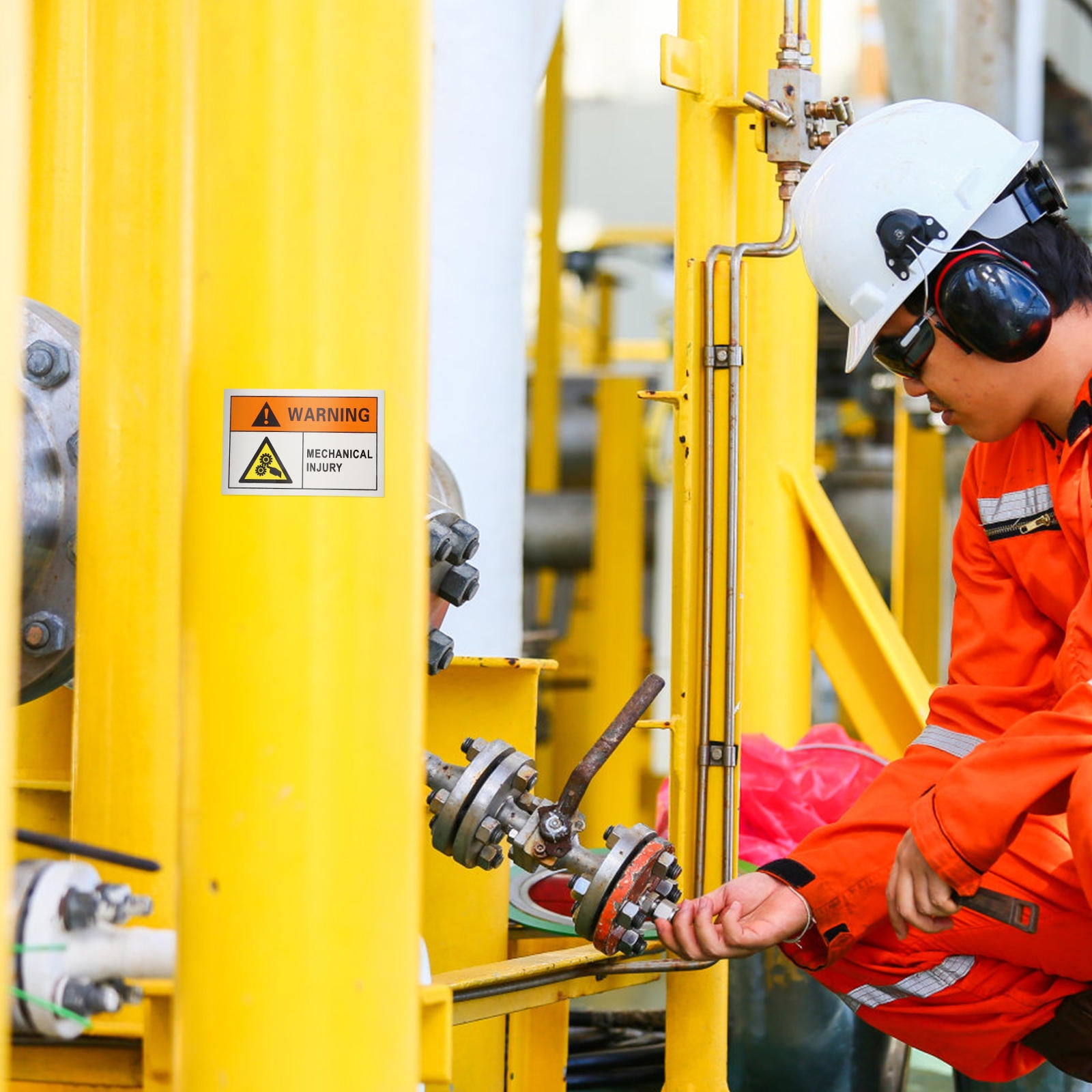 Masteelf Warning Sign Industrial Warning Sign Sticker For Machinery And ...