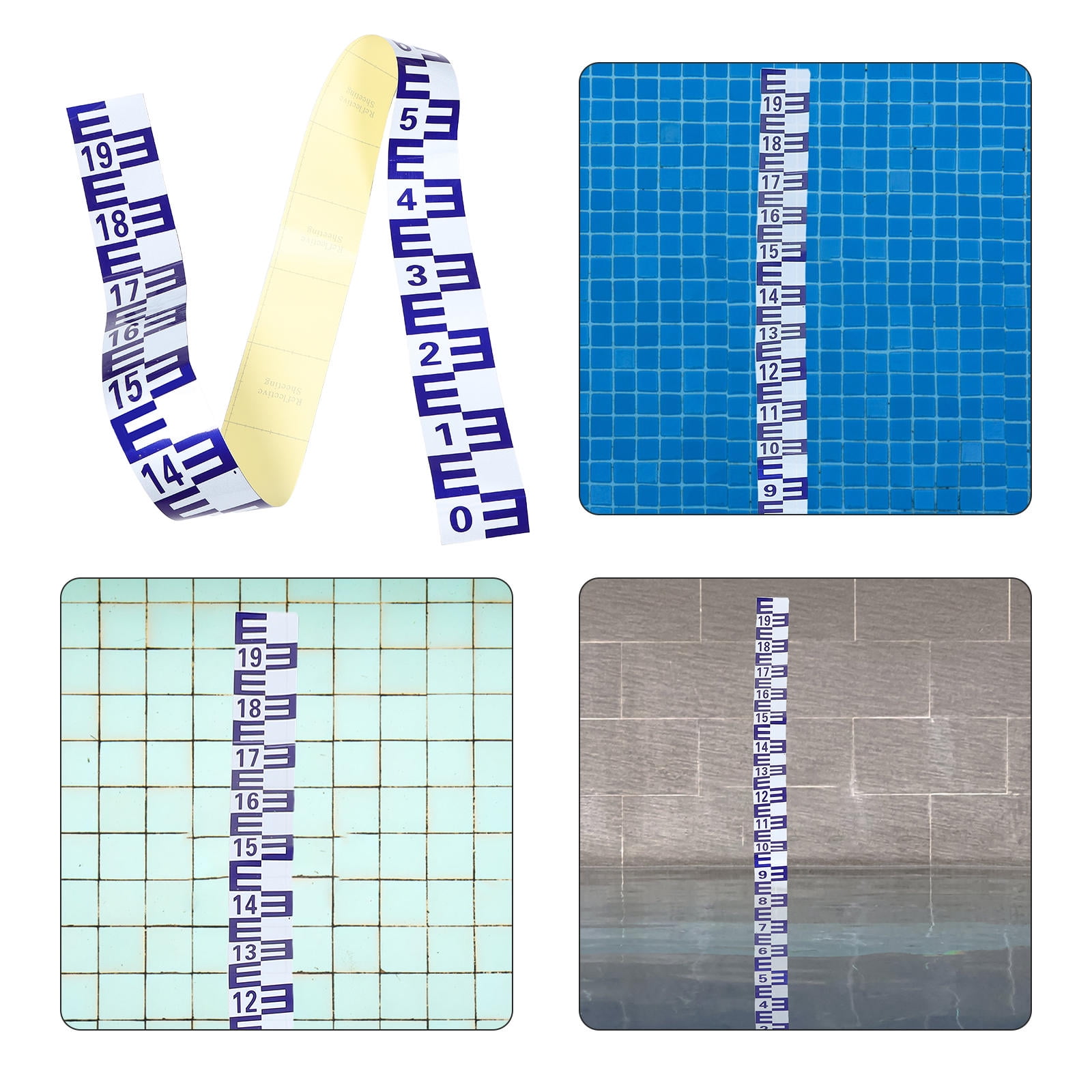 Masteelf Water Level Measuring Tool Reflective Ruler Self Adhesive ...