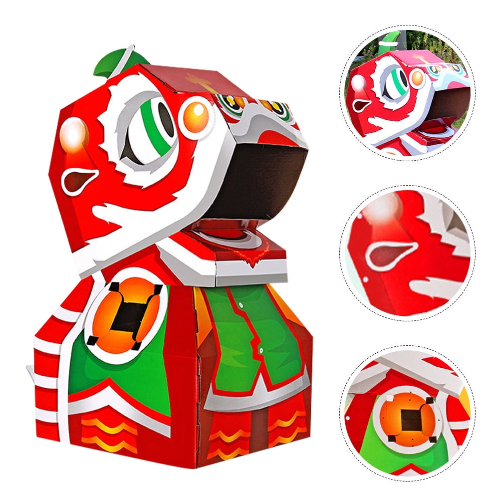 Masteelf Wearable Cardboard Lion Costume for Kids Fun DIY Toy for ...