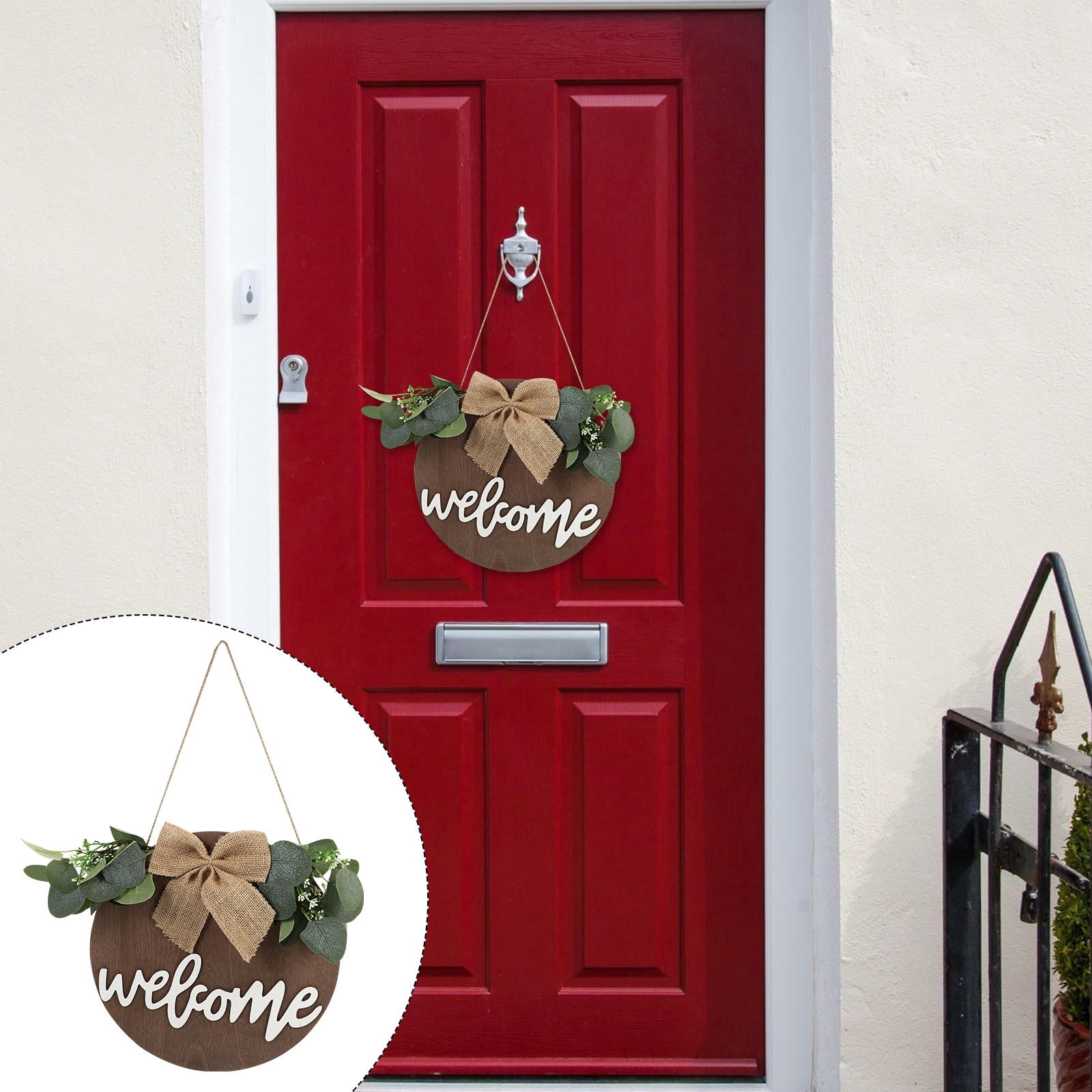 Masteelf Welcome Sign Wooden Hang Tag Holiday Decoration Outdoor ...
