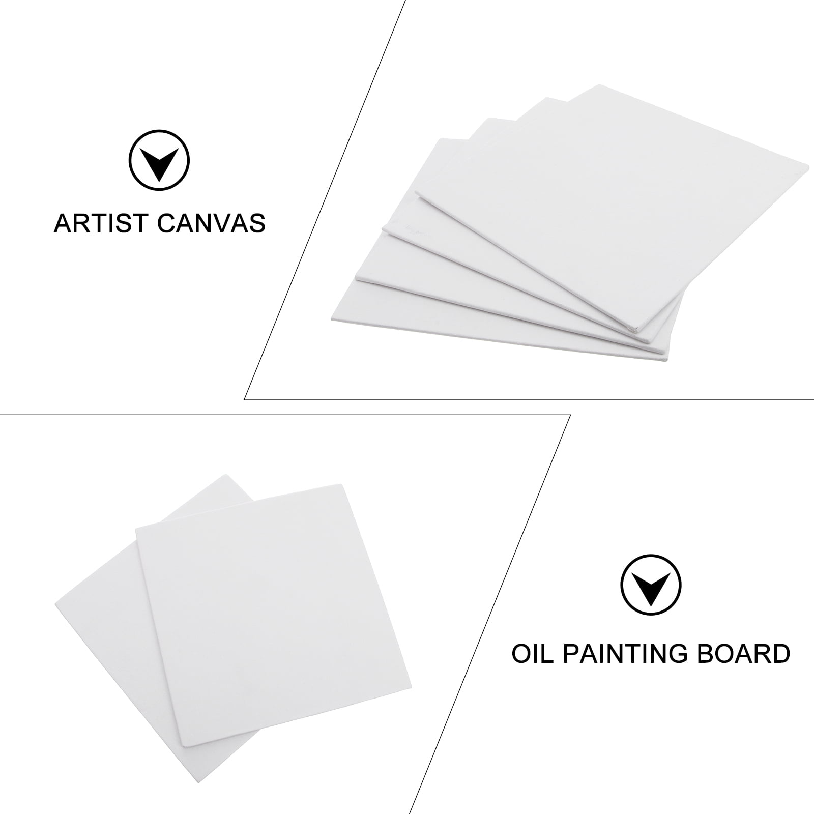 Masteelf White Canvas Panels for Painting Artist Boards with Wood Frame ...