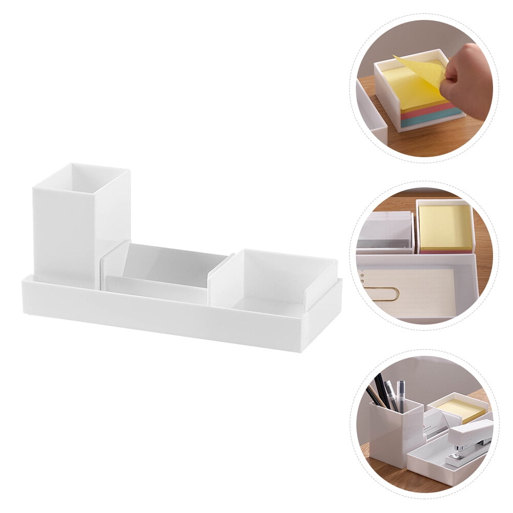 Masteelf White Desktop Organizer Set with Drawer and Stationery Storage ...