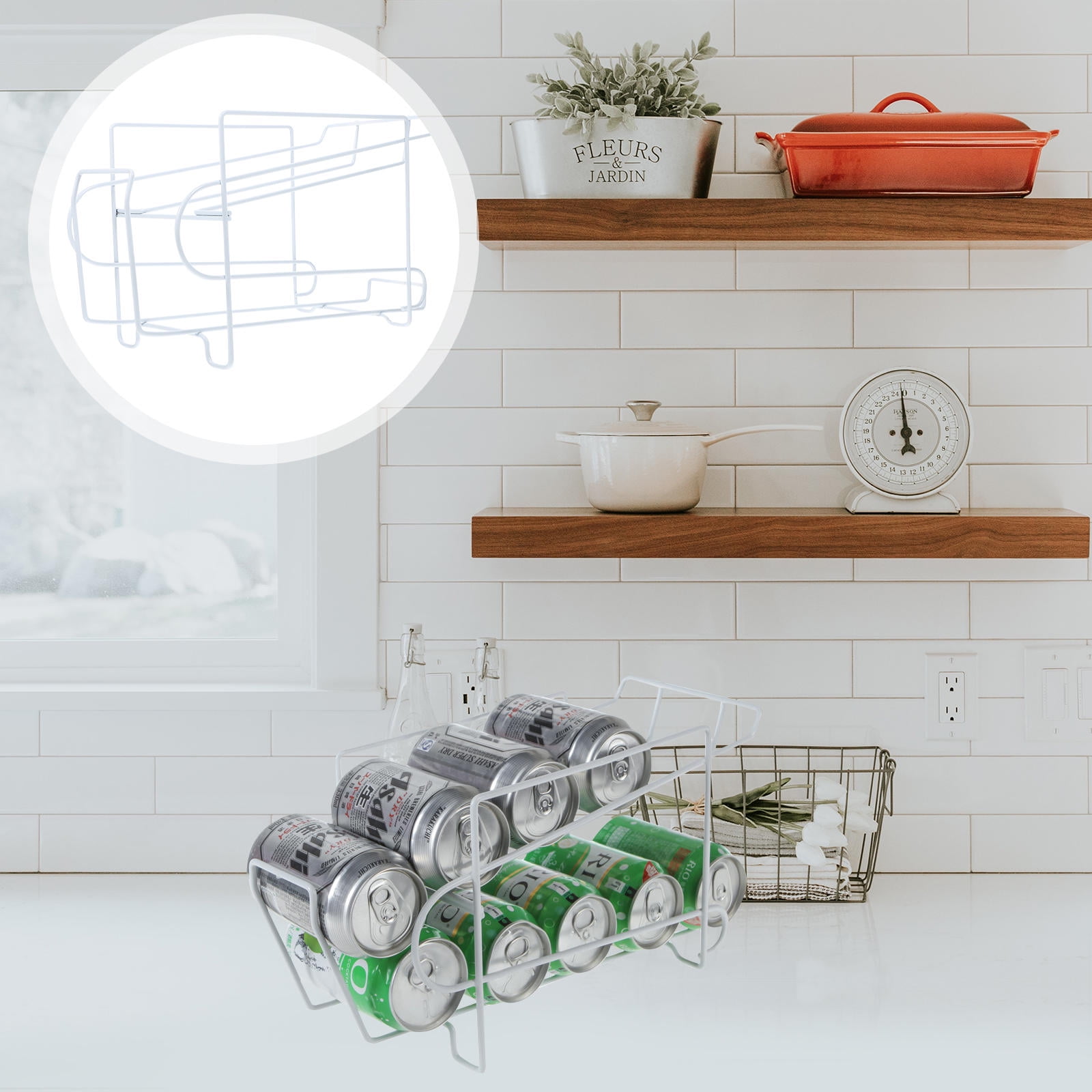 Masteelf White Iron Beer Storage Rack Can Holder for 10 Cans and Sturdy ...