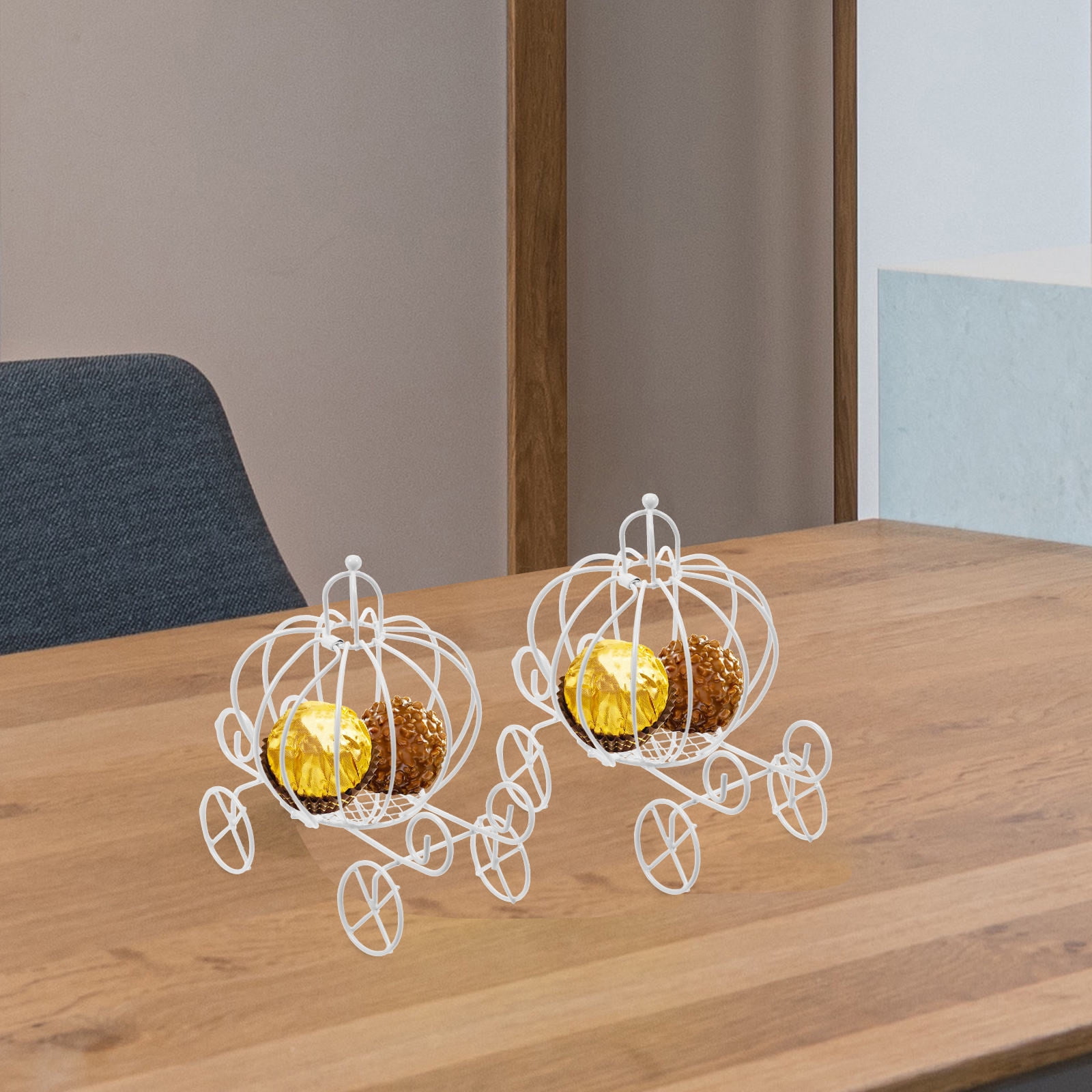 Masteelf White Iron Candy Box in Pumpkin Cart Shape for and Storage Use ...