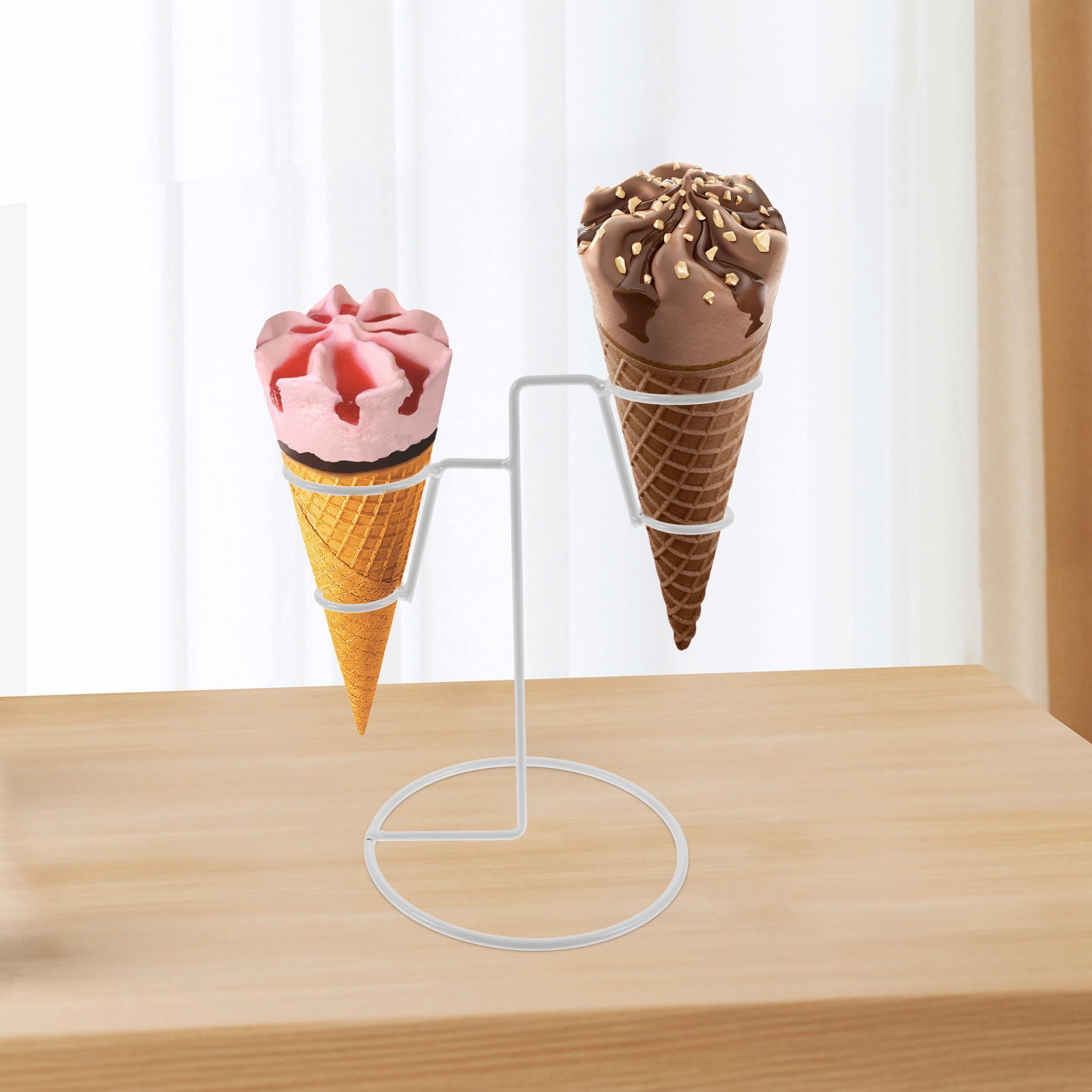 Masteelf White Iron Ice Cream Cone Holder for Display and Storage Use ...
