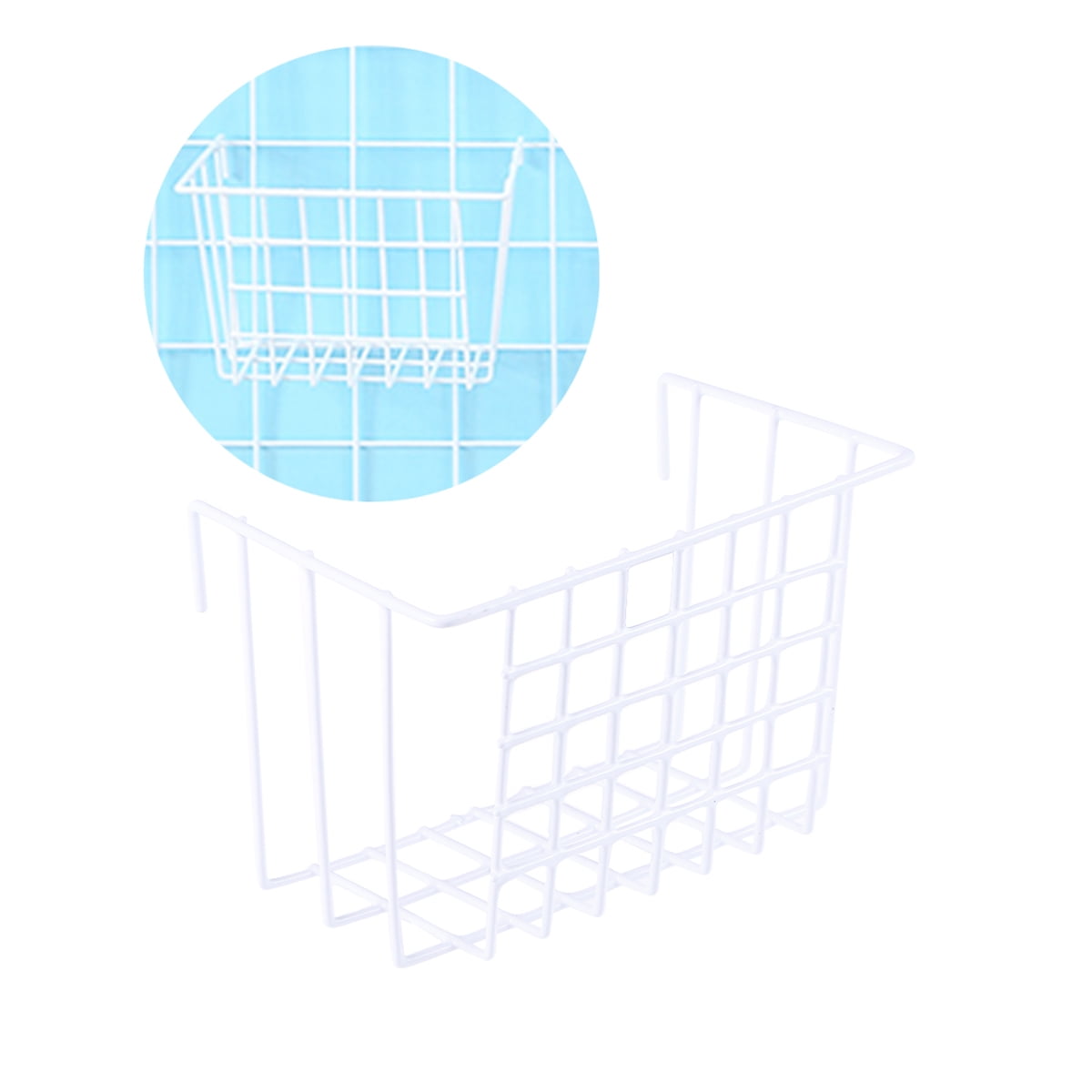 Masteelf White Iron Storage Basket Side Hanging Storage Holder Multi ...