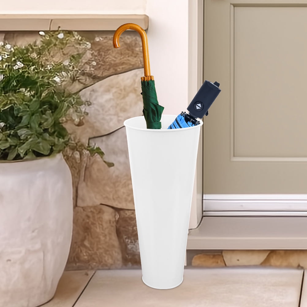 Masteelf White Iron Umbrella Stand for Home Storage with Space to Hold ...