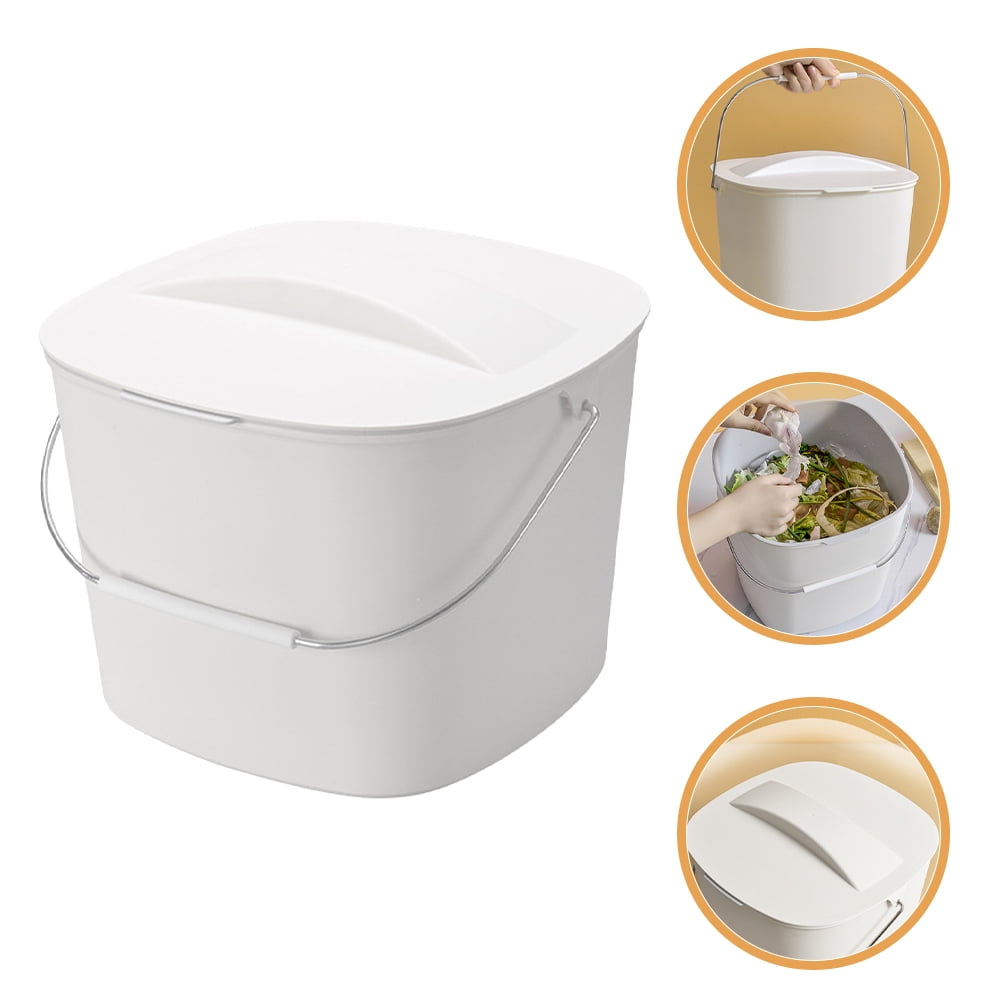 Masteelf White Kitchen Trash Can for Dry and Wet Waste Separation Made ...