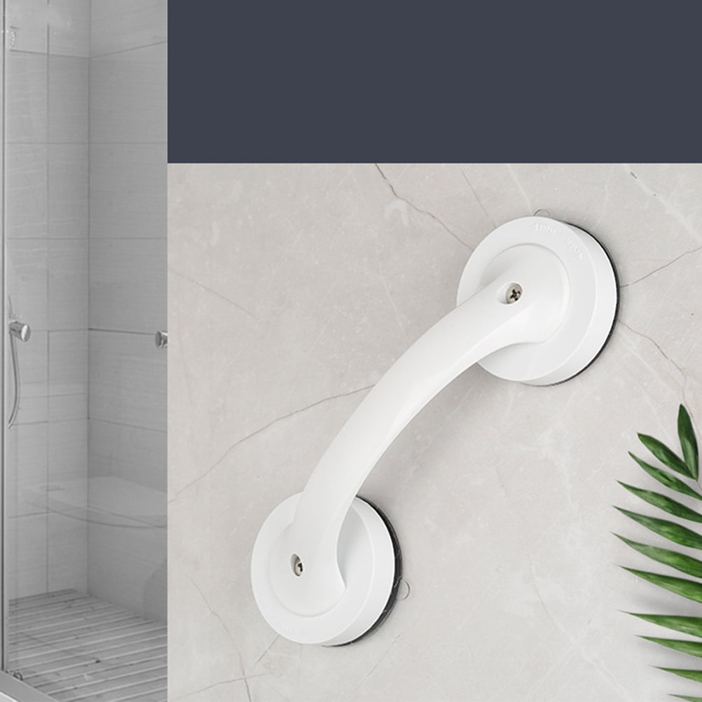 Masteelf White Plastic Shower Handle with Suction Cups for Bathroom ...
