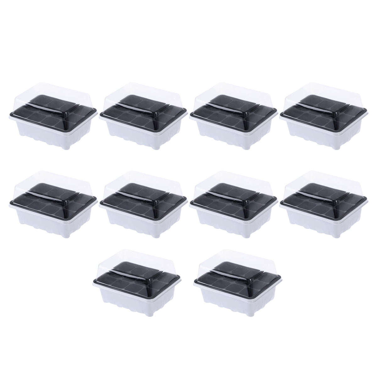 Masteelf White Plastic sprouter with Transparent Lid and Drain Holes ...