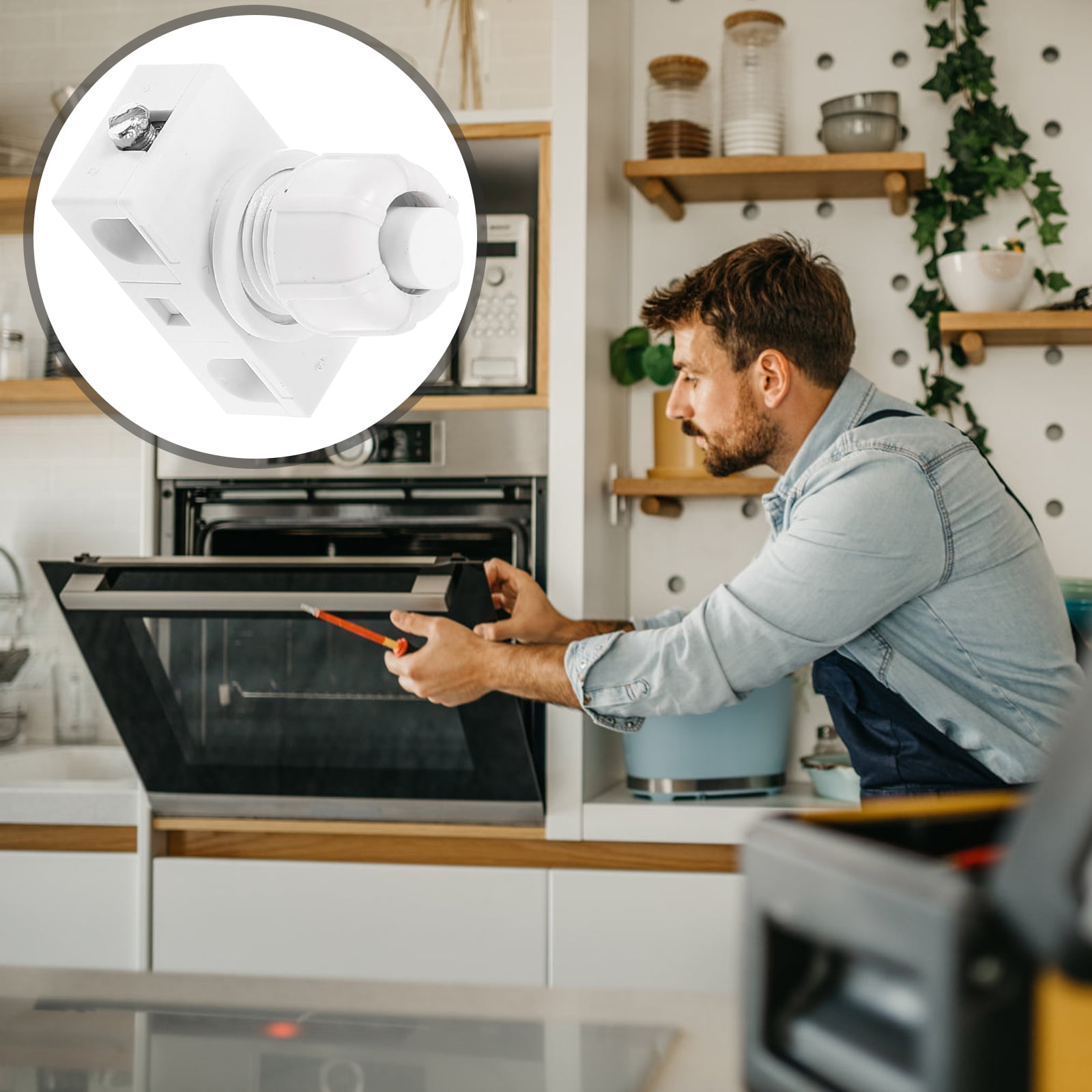 Masteelf White Push Button Switch for Lamp Made of ABS and Copper and ...