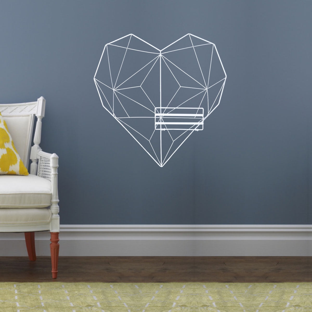 Masteelf White Steel Heart Shape Wall Picture Shelf for Living Room ...