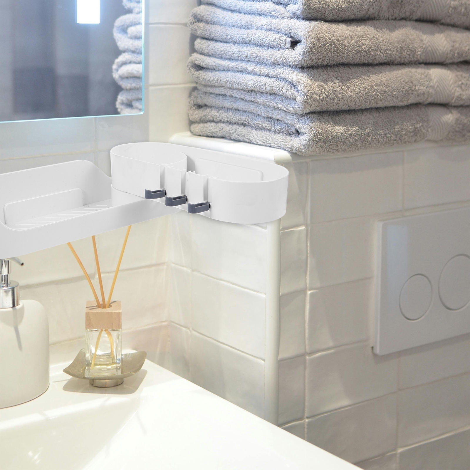 Masteelf White Wall Mountable Storage Box with Multiple Draining Holes ...