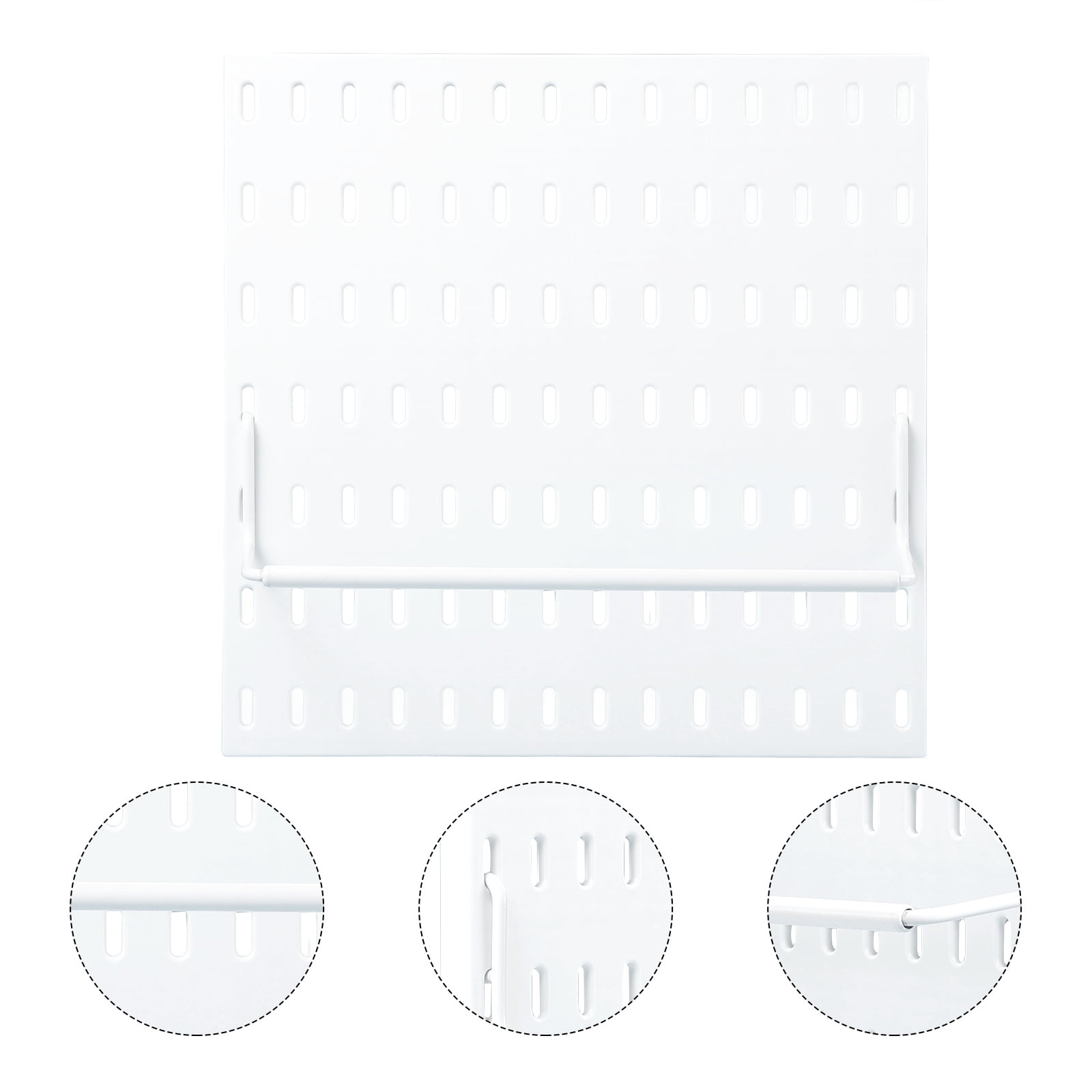 Masteelf White Wall Mounted Storage Shelf for Organizing Tools Office ...