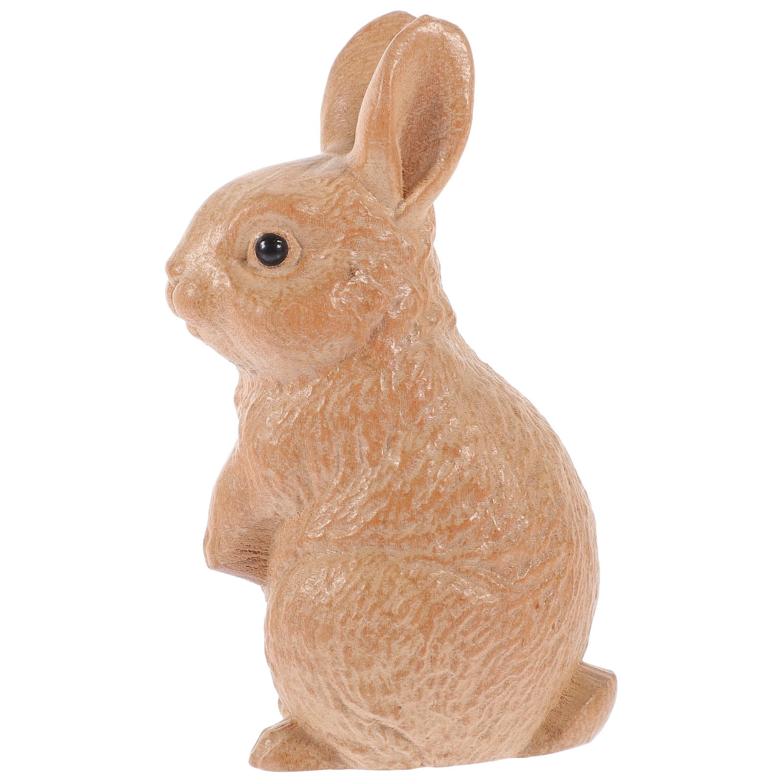 Masteelf Wood Carving Bunny Statue Wooden Carving Rabbit Figurine Wood ...