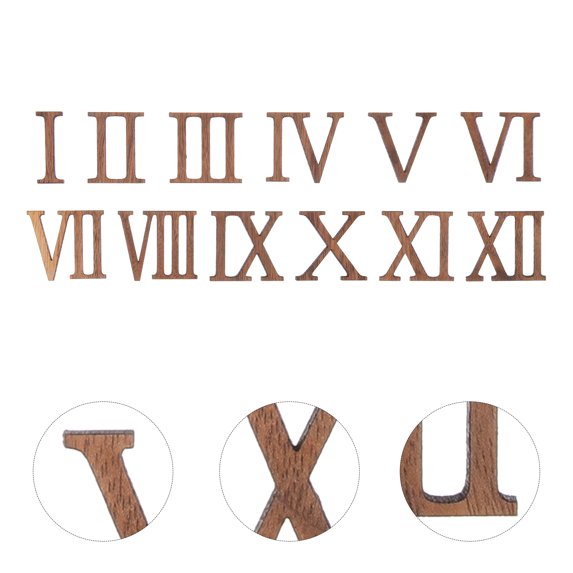 Masteelf Wooden Clock Numbers Kit for DIY Use in Light Brown Durable ...