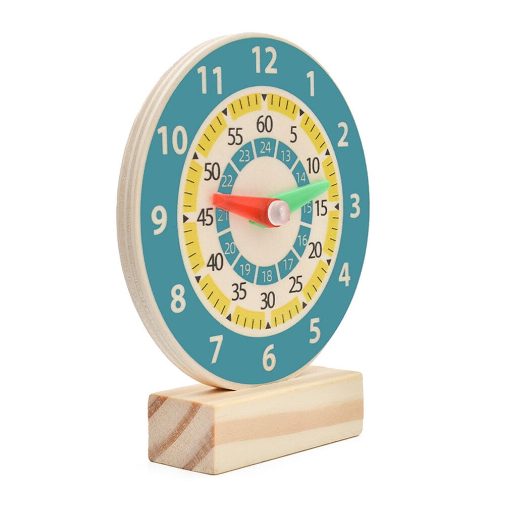 Masteelf Wooden Clock Toy for Kids Assorted Color Educational Learning ...