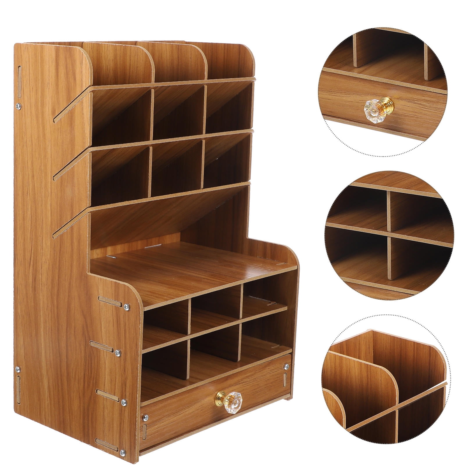 Masteelf Wooden Desk Organizer with Large Capacity for Home Use Light ...