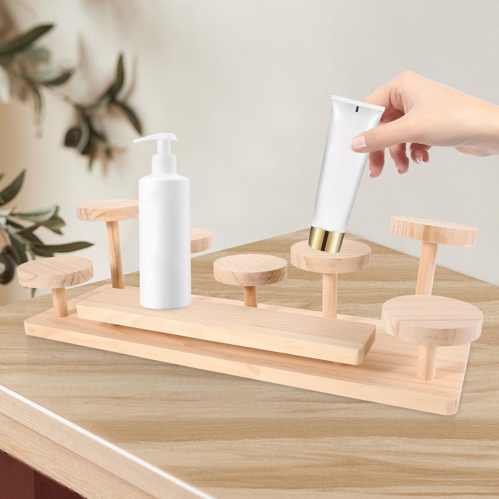 Masteelf Wooden Display Riser Perfume Holder Organizer Displaying Stand ...