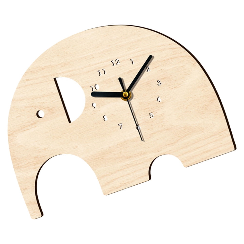 Masteelf Wooden Elephant Wall Clock Alarm for Children Toddler ...