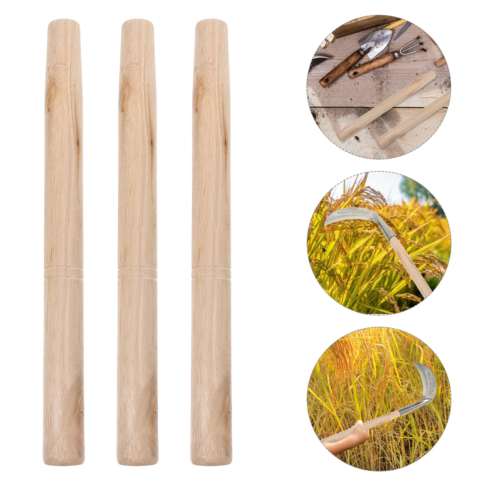 Masteelf Wooden Handles for Farm Tools Hatchet Sickle Hoe Shovel 6 ...