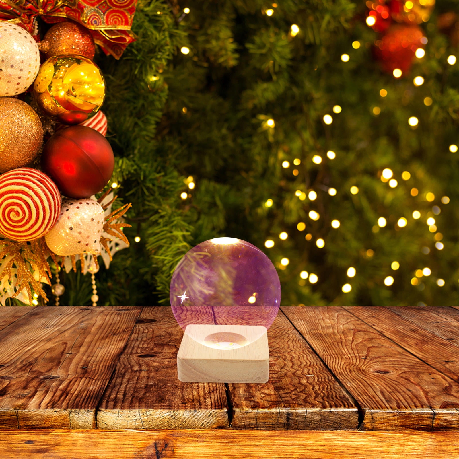 Masteelf Wooden LED Light Display Base for Crystal and Lamps 1 Set ...