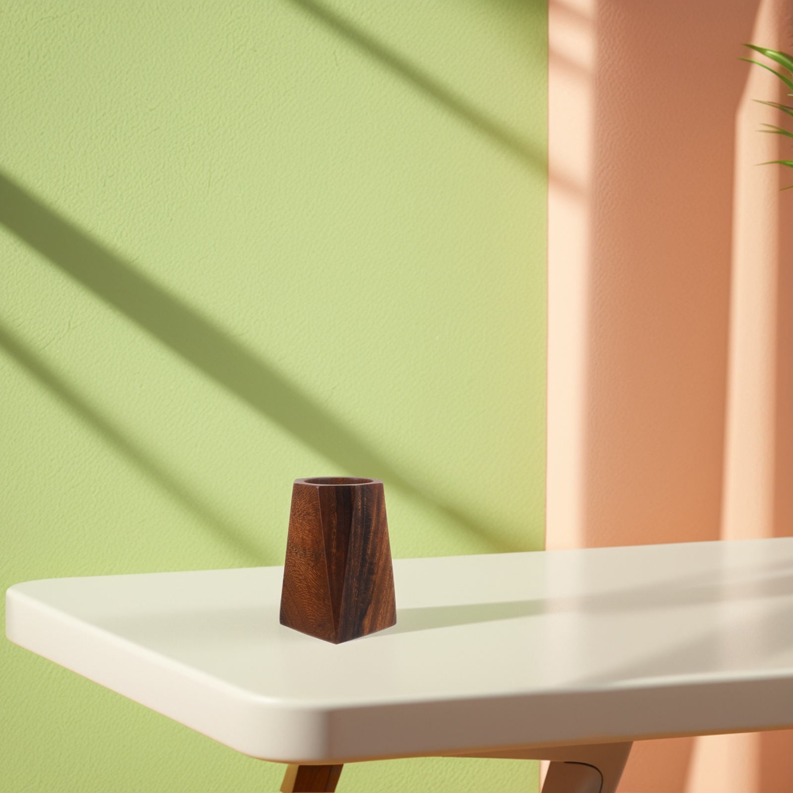 Masteelf Wooden Pencil Holder for Desk Walnut Wood Pen Cup Office ...