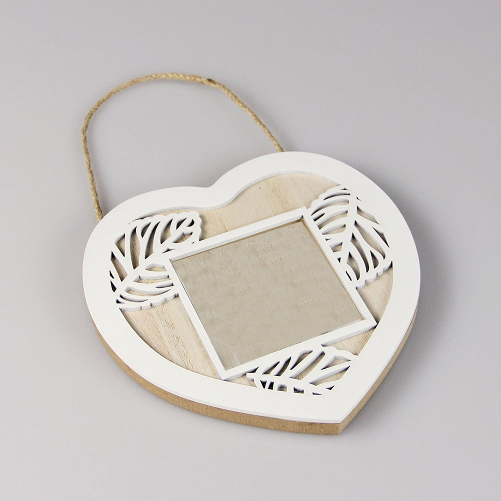 IDEANATEGRATE 1Pack Heart-Shaped Vintage Photo Frame Wooden Hanging ...