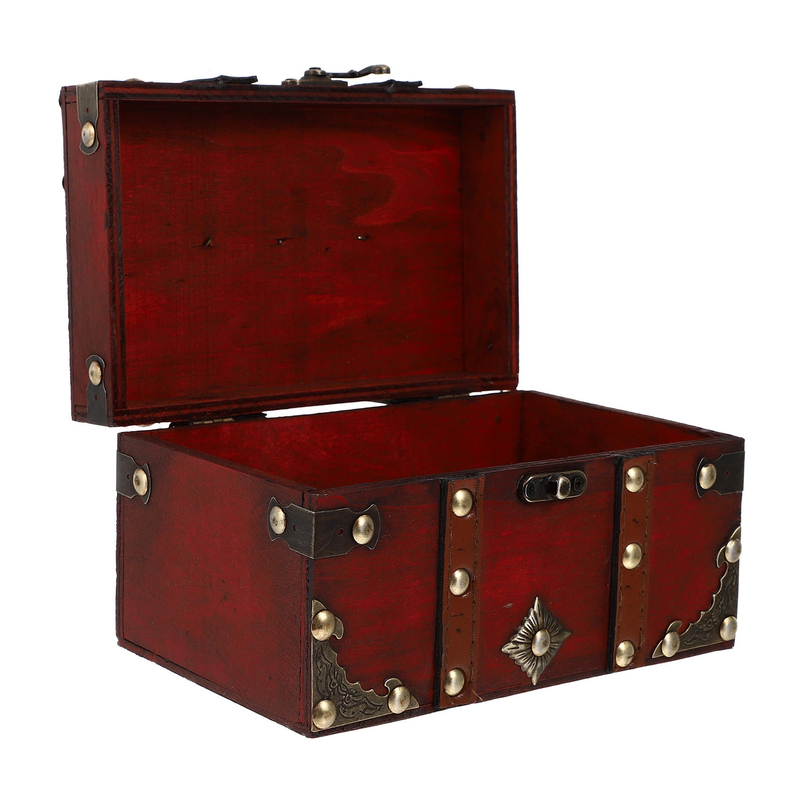 Masteelf Wooden Retro Box Storage Box Crafts Tabletop Square Organizing ...