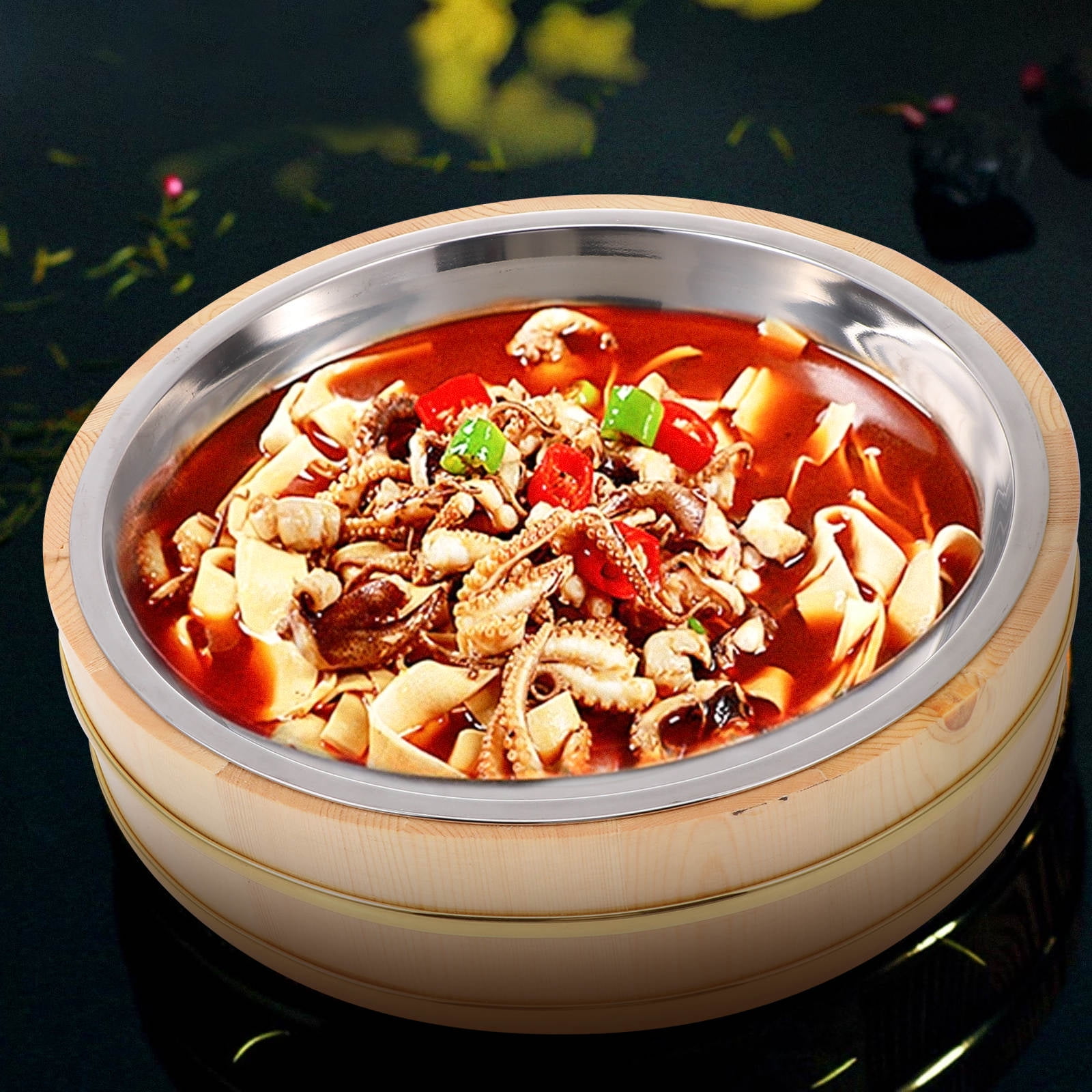 Masteelf Wooden Rice Bucket for Food Made with Stainless Steel and ...