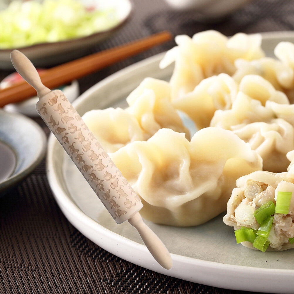 Masteelf Wooden Rolling Pin Bakery Rolling Pin Cat Pattern Rolling Pin ...